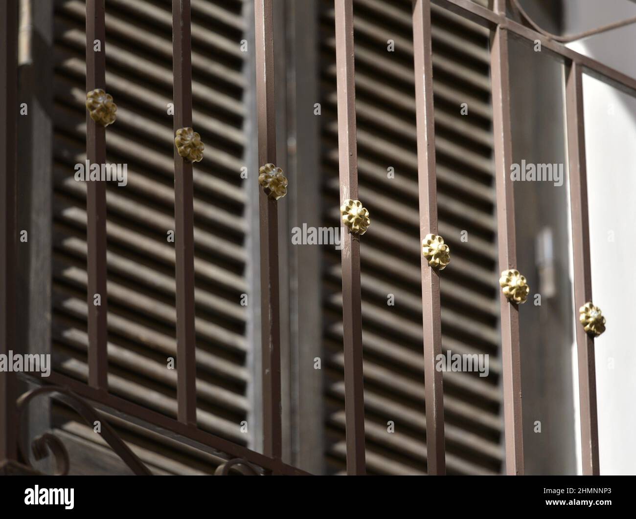 Old traditional rural house handcrafted wrought iron balcony railing ...