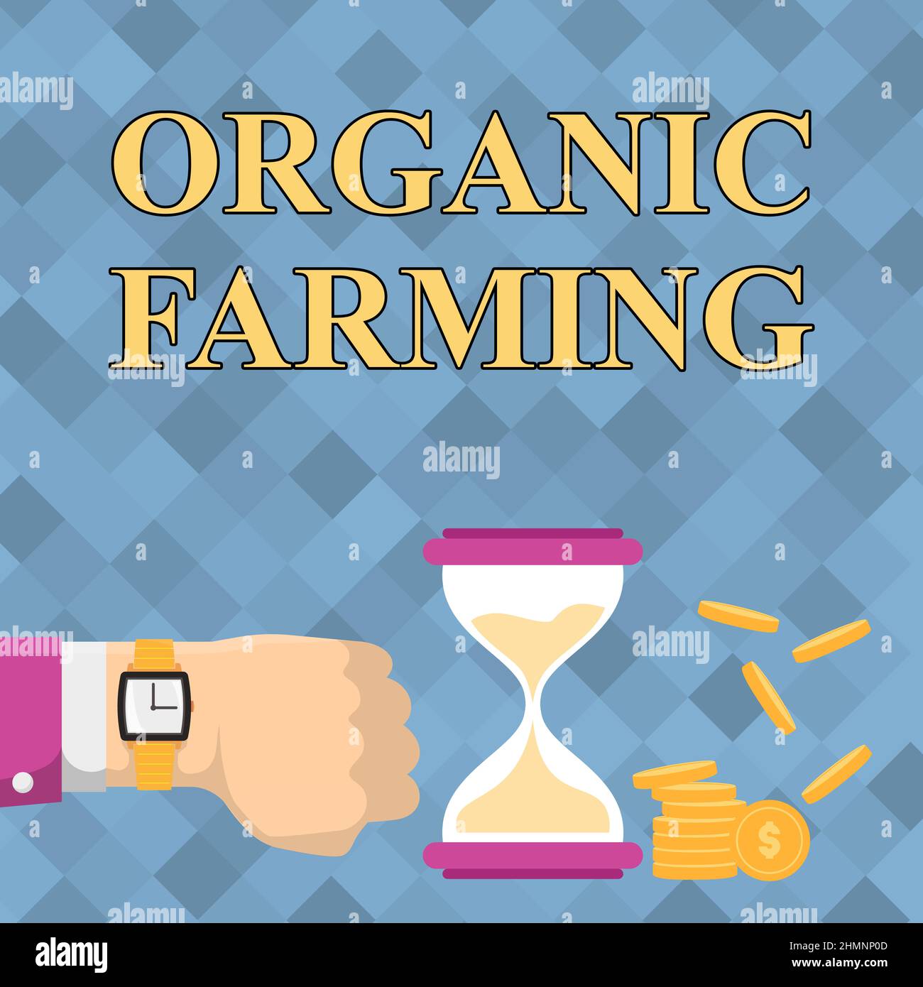 Handwriting text Organic Farming. Word Written on an integrated farming ...