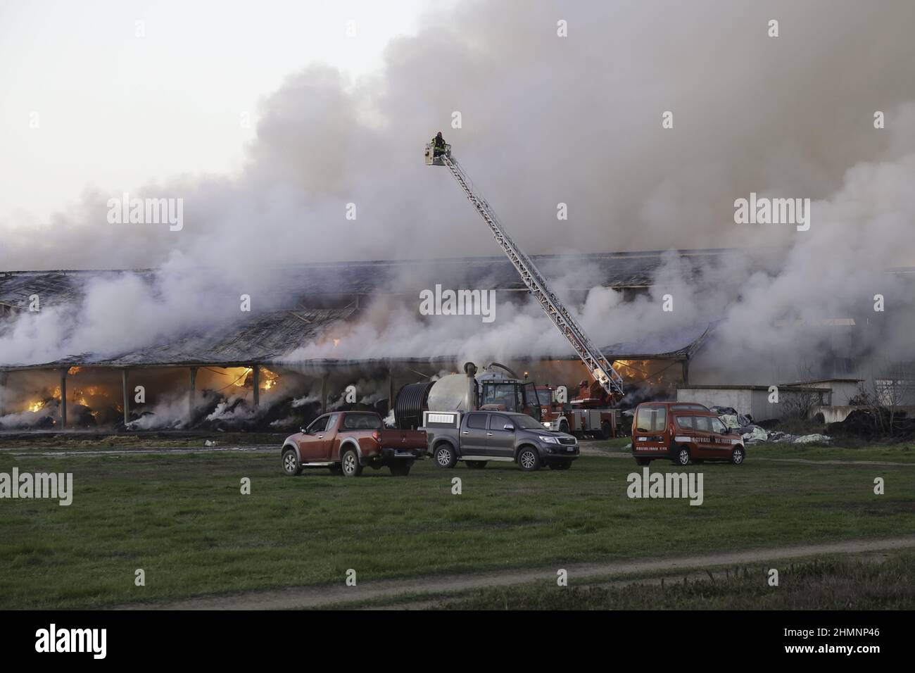 Photovoltaic panels on fire on farm Stock Photo - Alamy