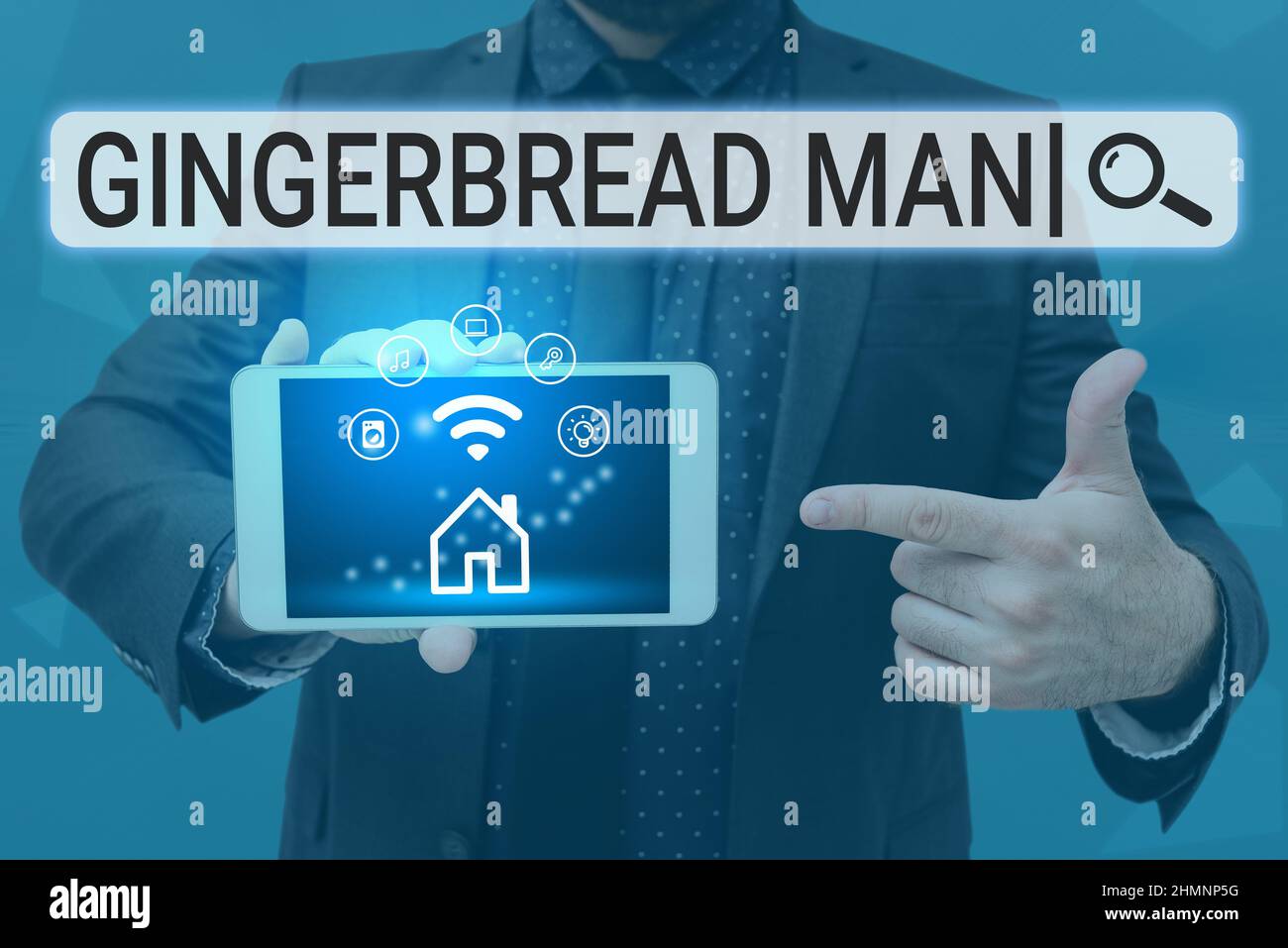 Sign displaying Gingerbread Man. Internet Concept cookie made of ...