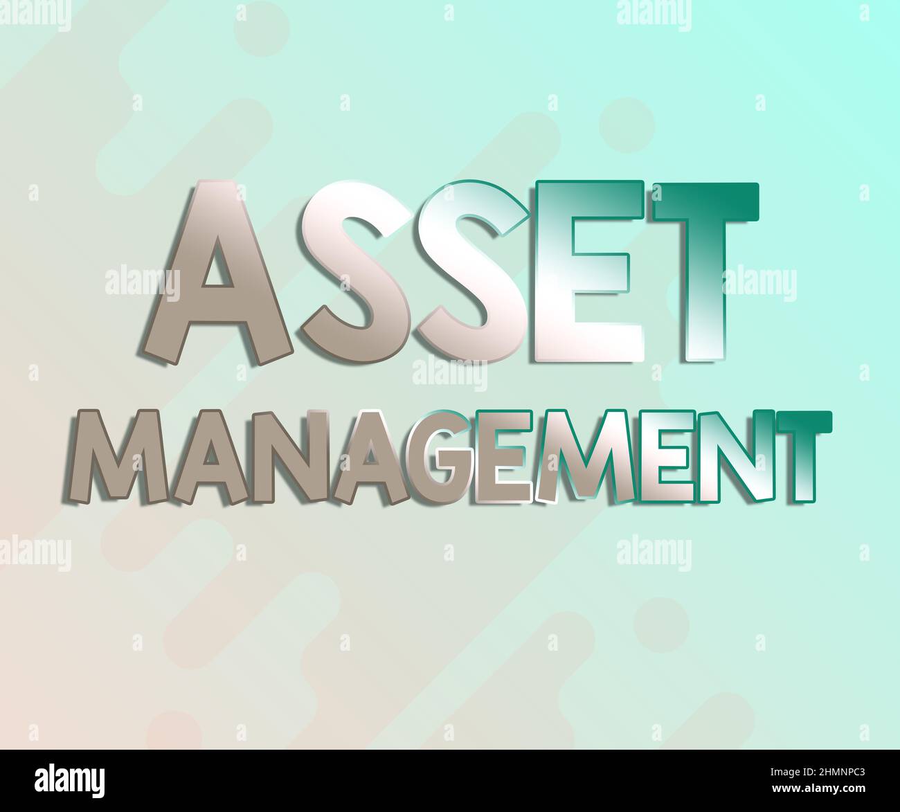 Text caption presenting Asset Management. Business overview precise ...
