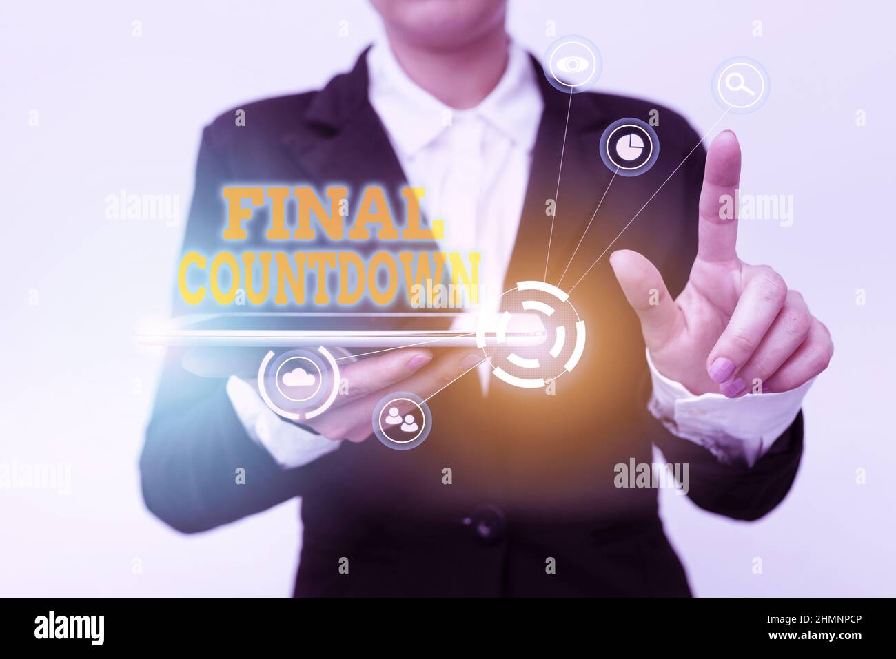 Text sign showing Final Countdown. Conceptual photo Last moment of any ...