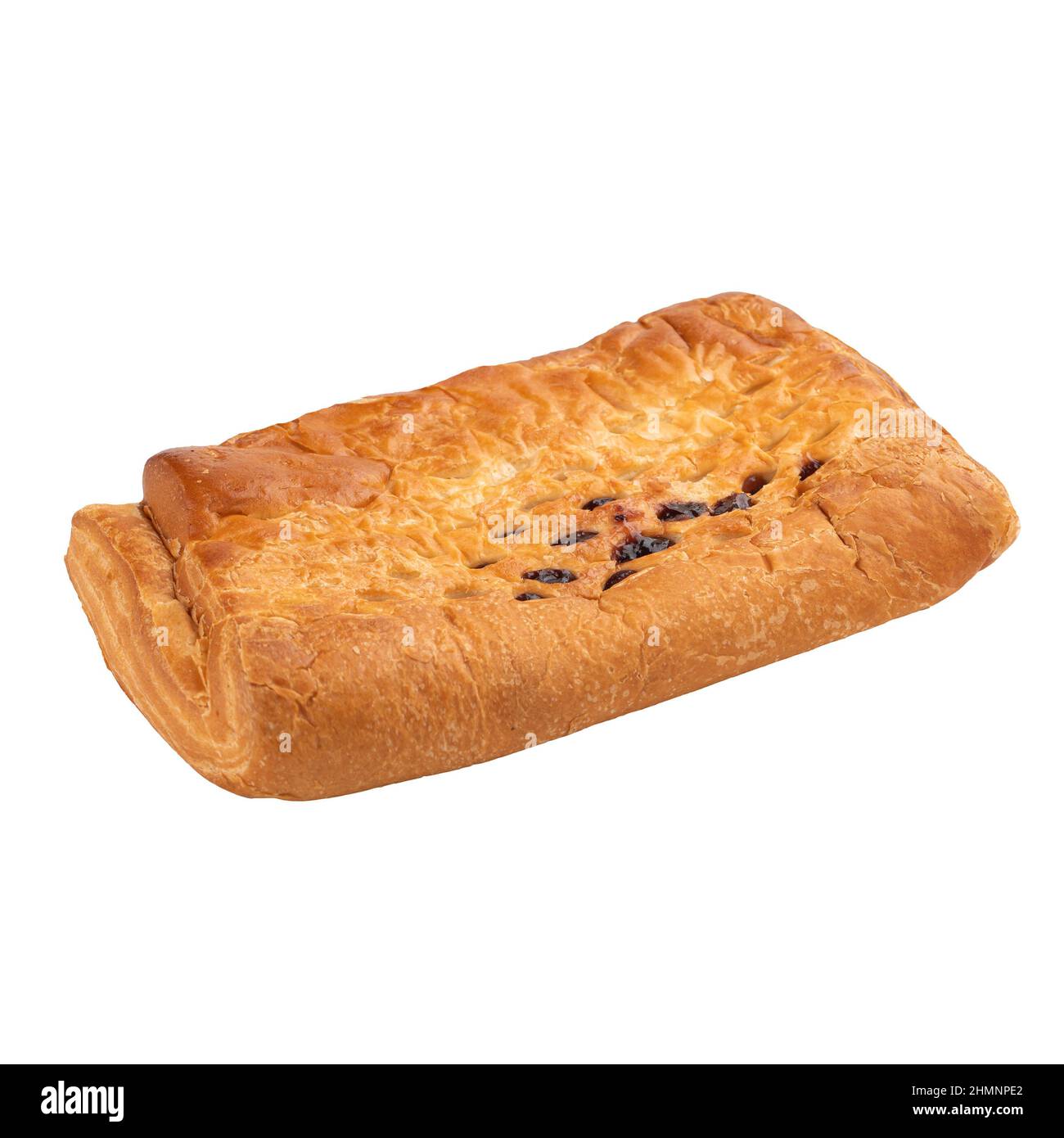 Isolated fresh baked fruit strudel with filling Stock Photo - Alamy