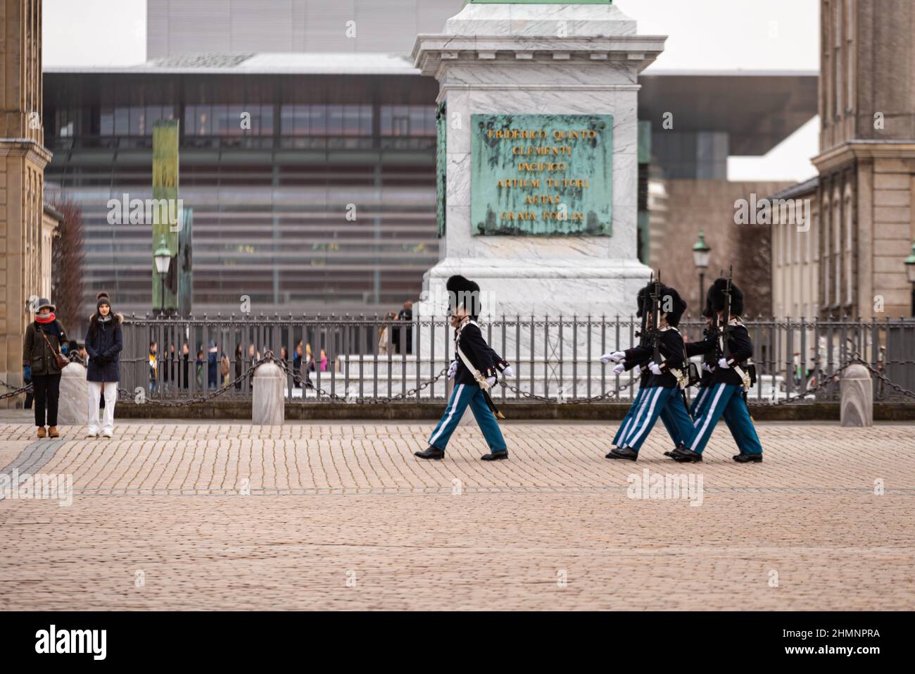 Changing of the guard at Amalienborg Royal Palace, Copenhagen Denmark ...
