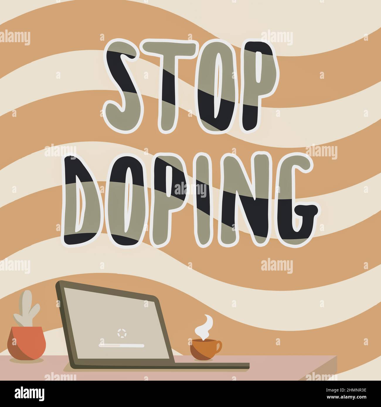 Text caption presenting Stop Doping. Business showcase do not use use ...