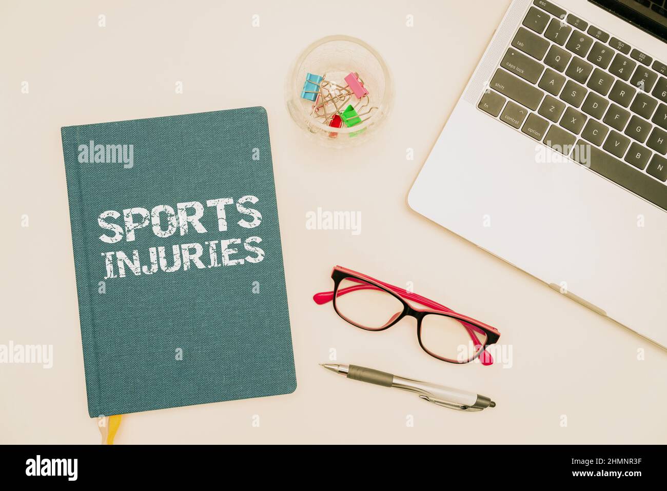 Hand writing sign Sports Injuries. Business approach kinds of injury ...
