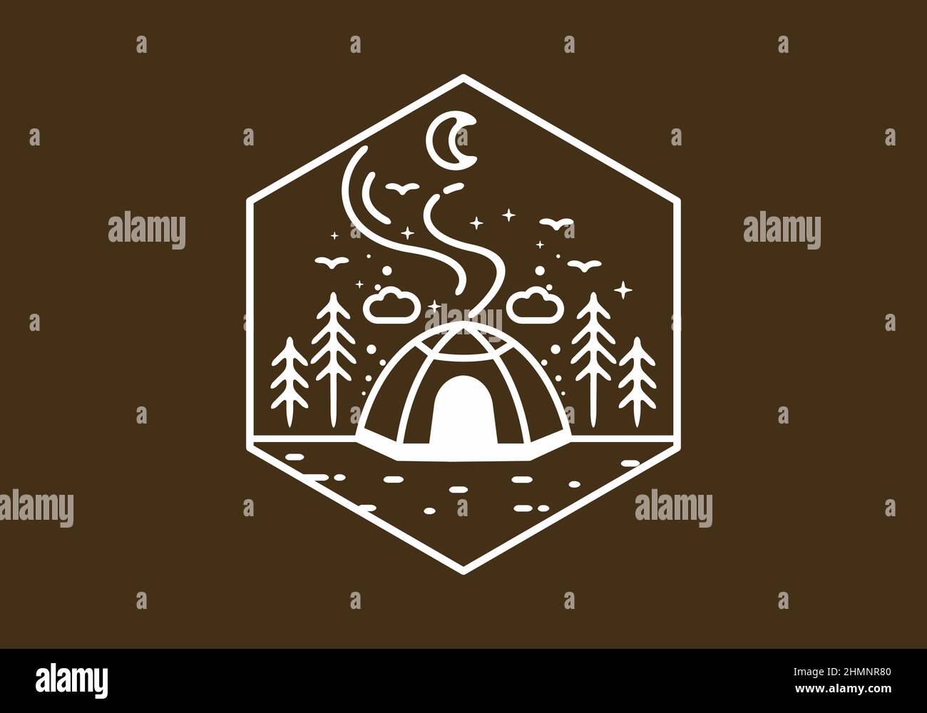 Line art illustration of camping tent design Stock Vector Image & Art ...