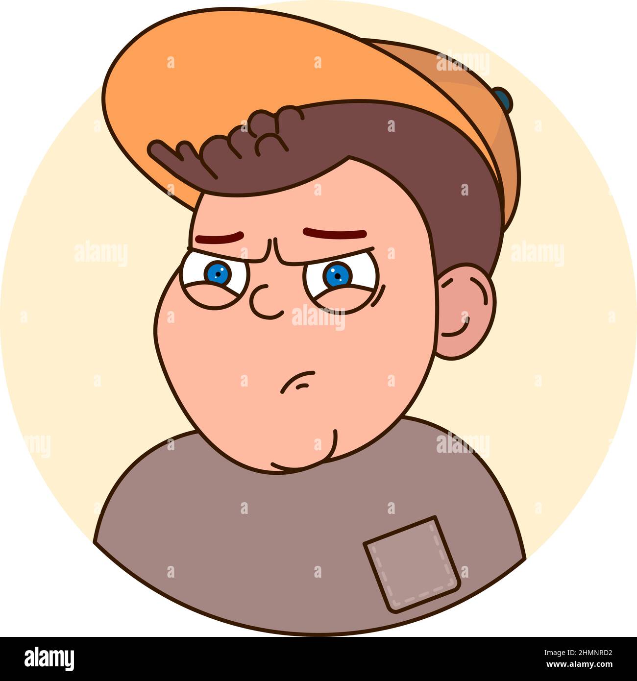 Cute little baby with suspicious expression vector illustration Stock ...