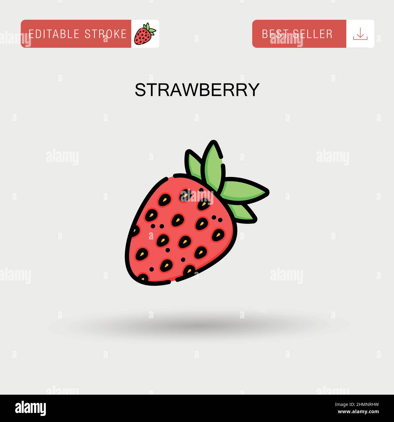 Sliced strawberry white background Stock Vector Images - Alamy