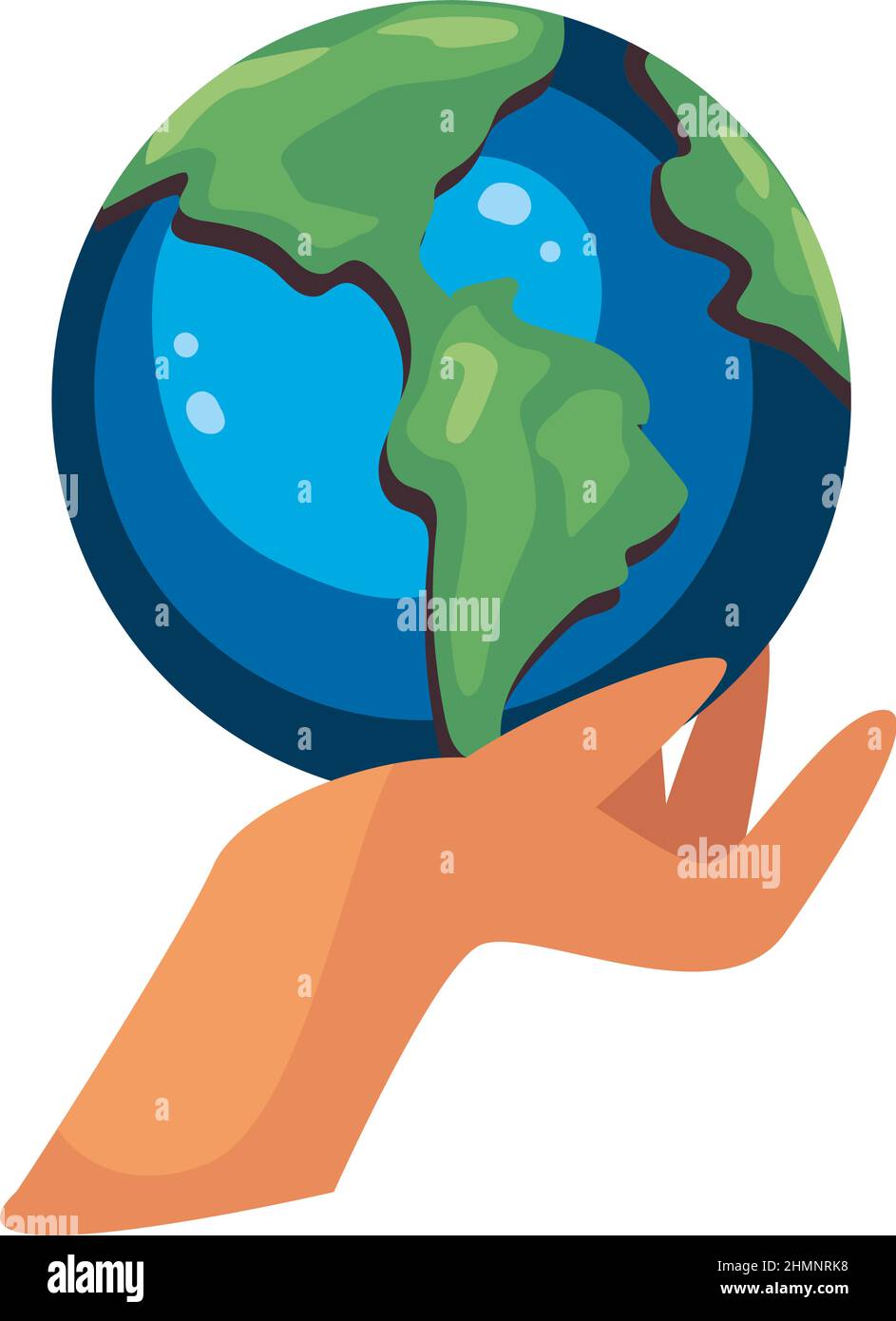 hand holding world over white Stock Vector Image & Art - Alamy