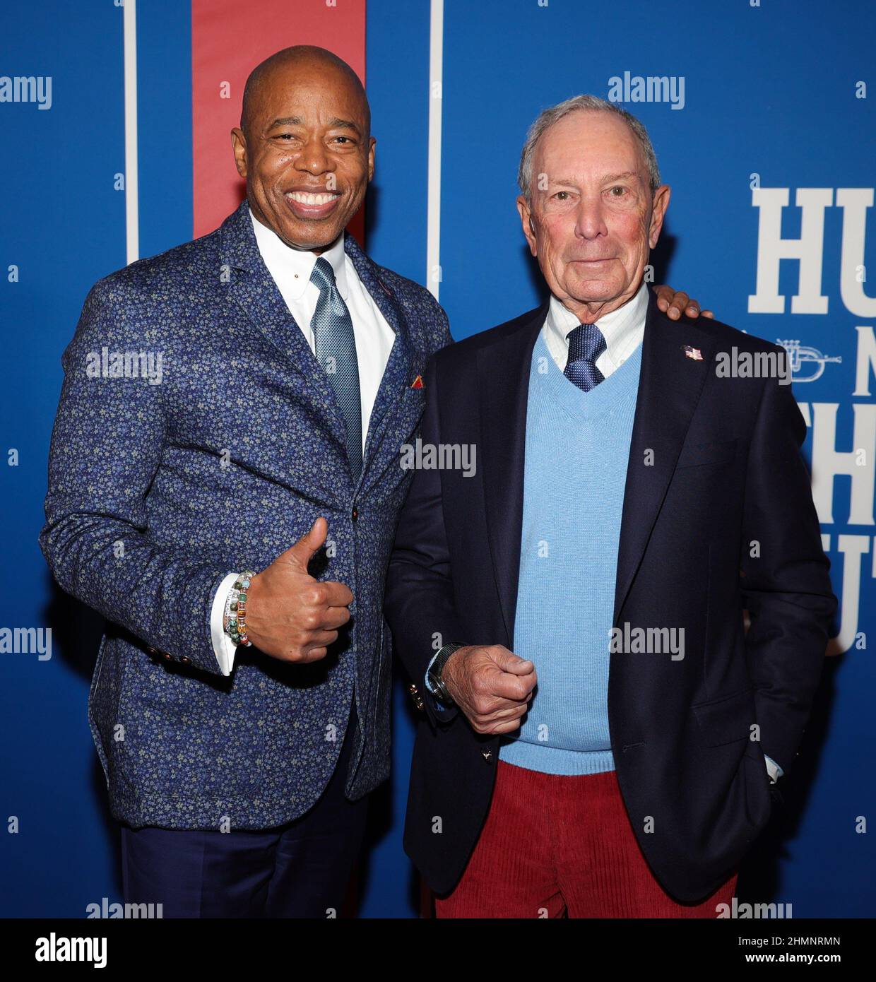 New York, NY, USA. 10th Feb, 2022. Mayor Eric Adams, Michael Bloomberg ...
