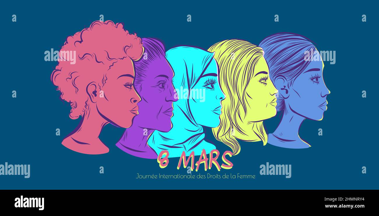 French International women rights day illustration banner Stock Photo ...