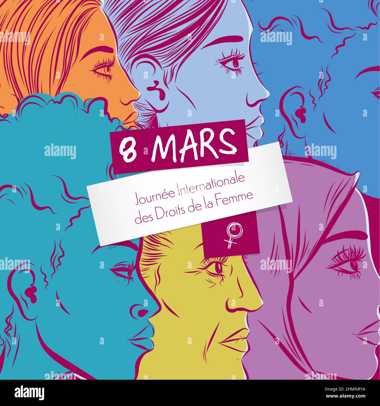 French International women rights day illustration banner Stock Photo ...