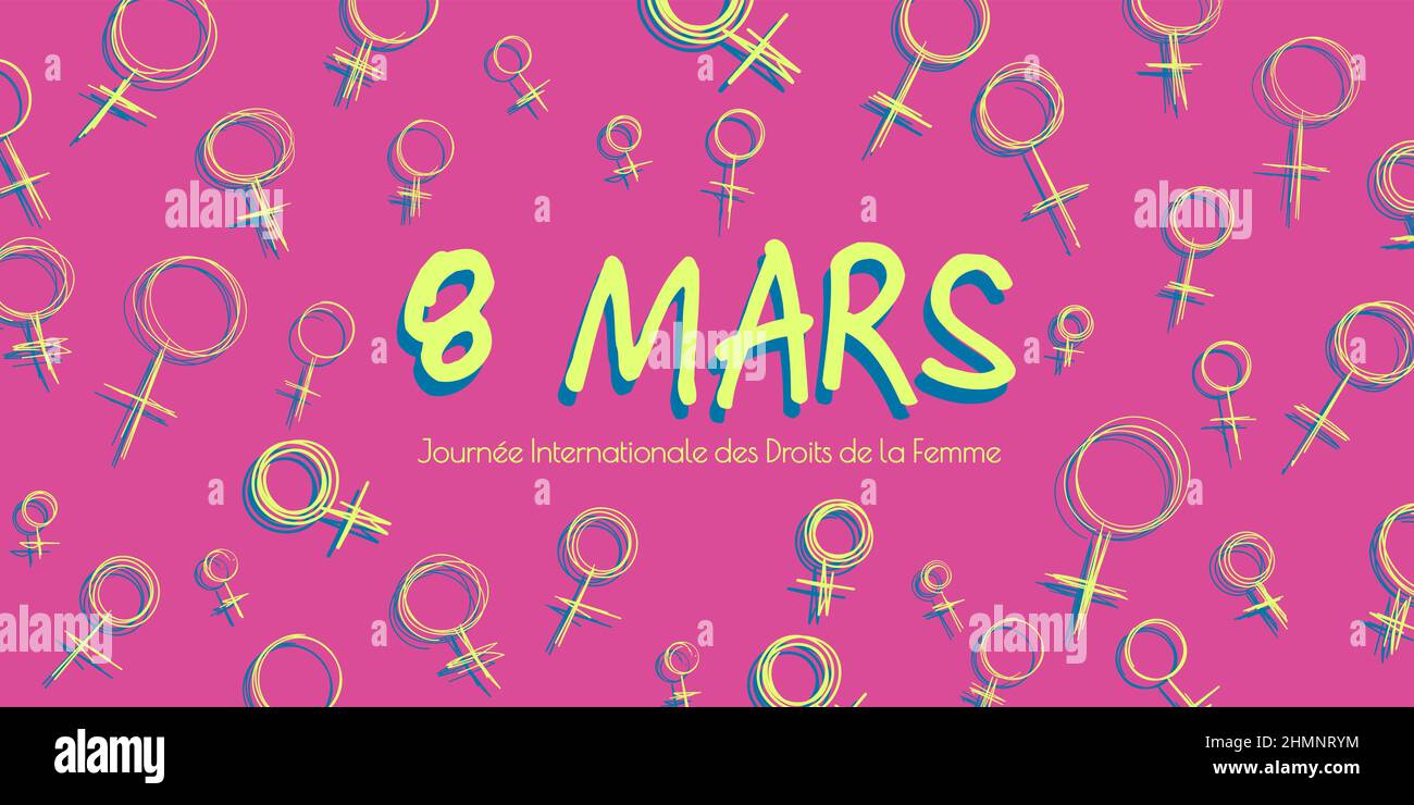 French International women rights day illustration banner Stock Photo ...