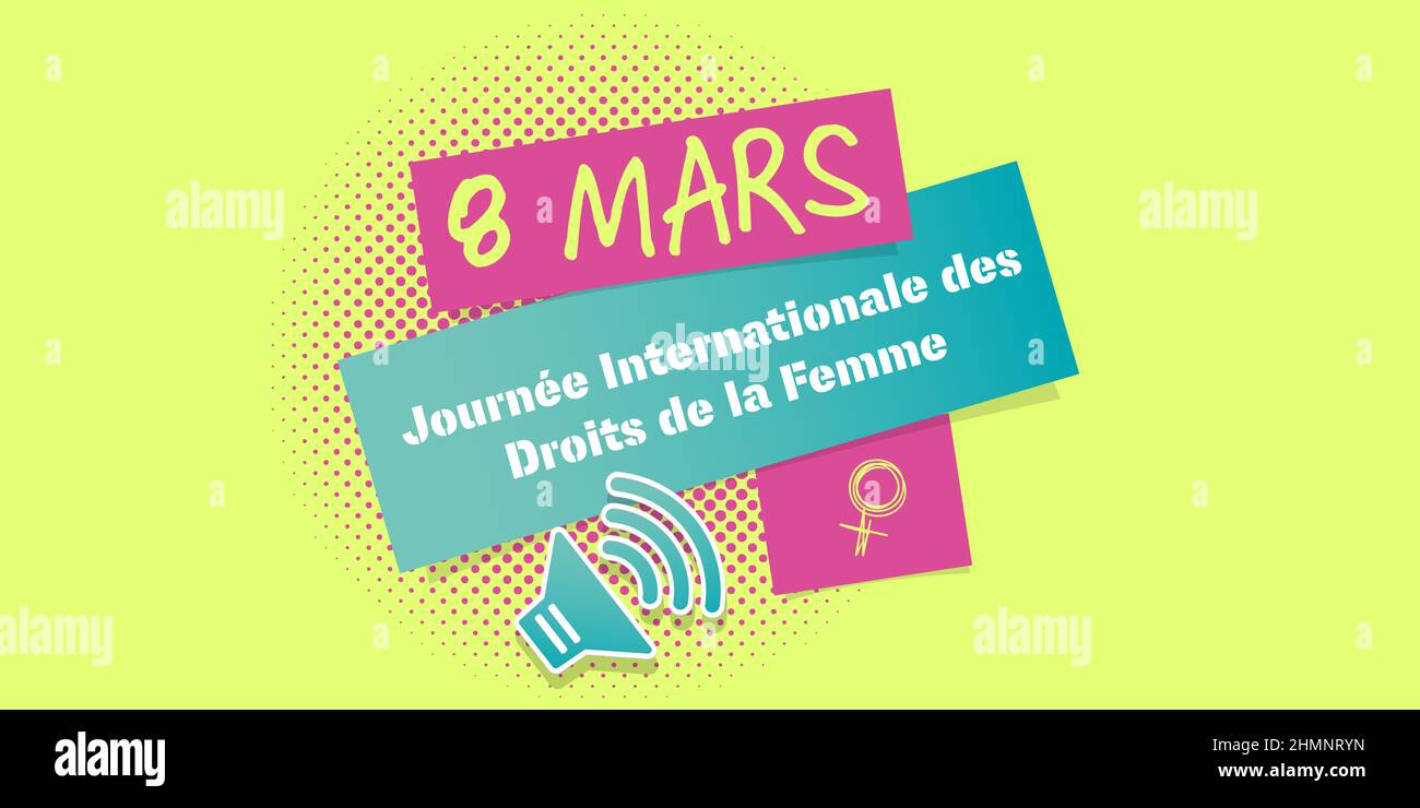 French International women rights day illustration banner Stock Photo ...