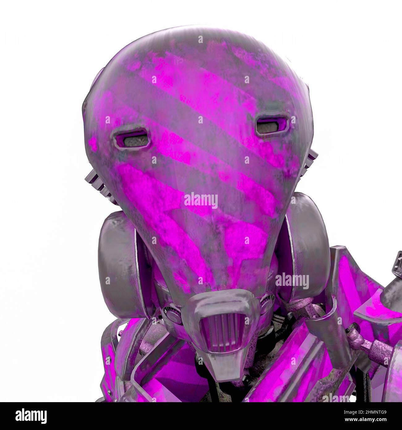 mega drone soldier robot id portrait front view, 3d illustration Stock ...