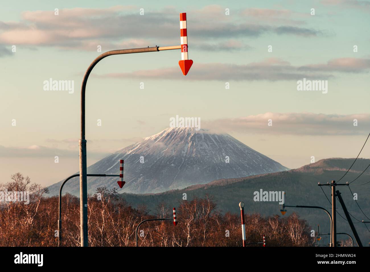 Road and Mount Yotei, Hokkaido. Japan. Volcano Stock Photo - Alamy