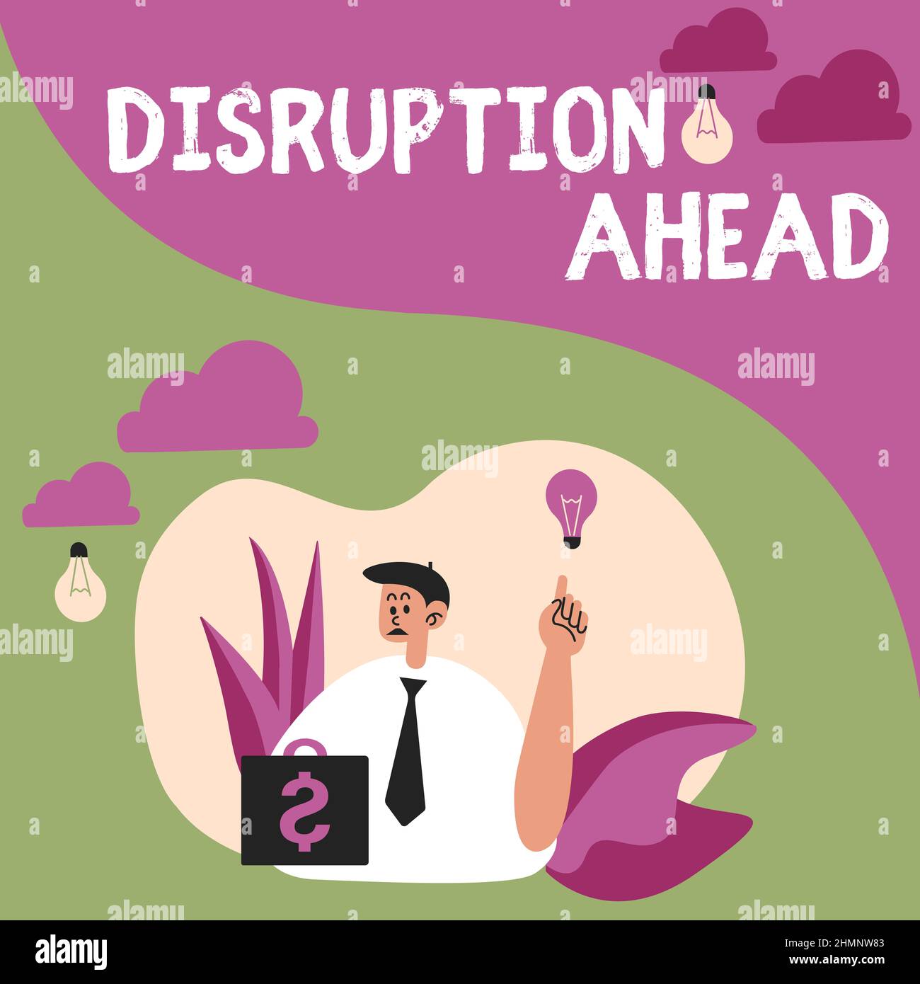 Conceptual caption Disruption Ahead. Conceptual photo Transformation ...