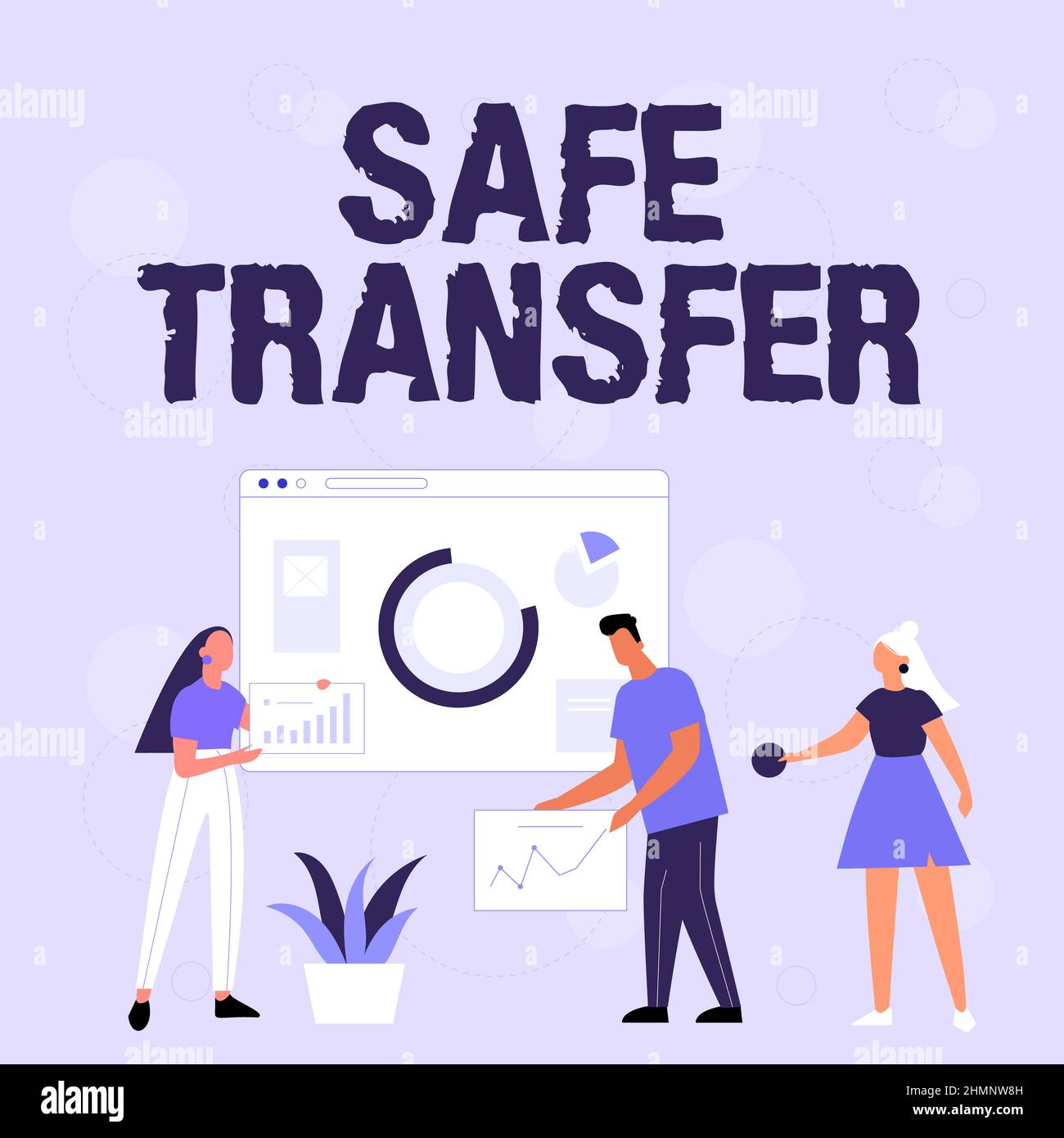 Text caption presenting Safe Transfer. Business showcase Wire Transfers ...