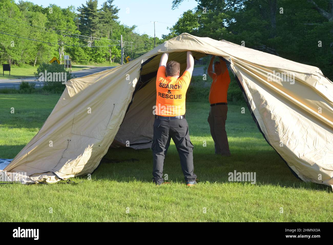 Search and Rescue Safety drill and competitive outdoor games Stock ...