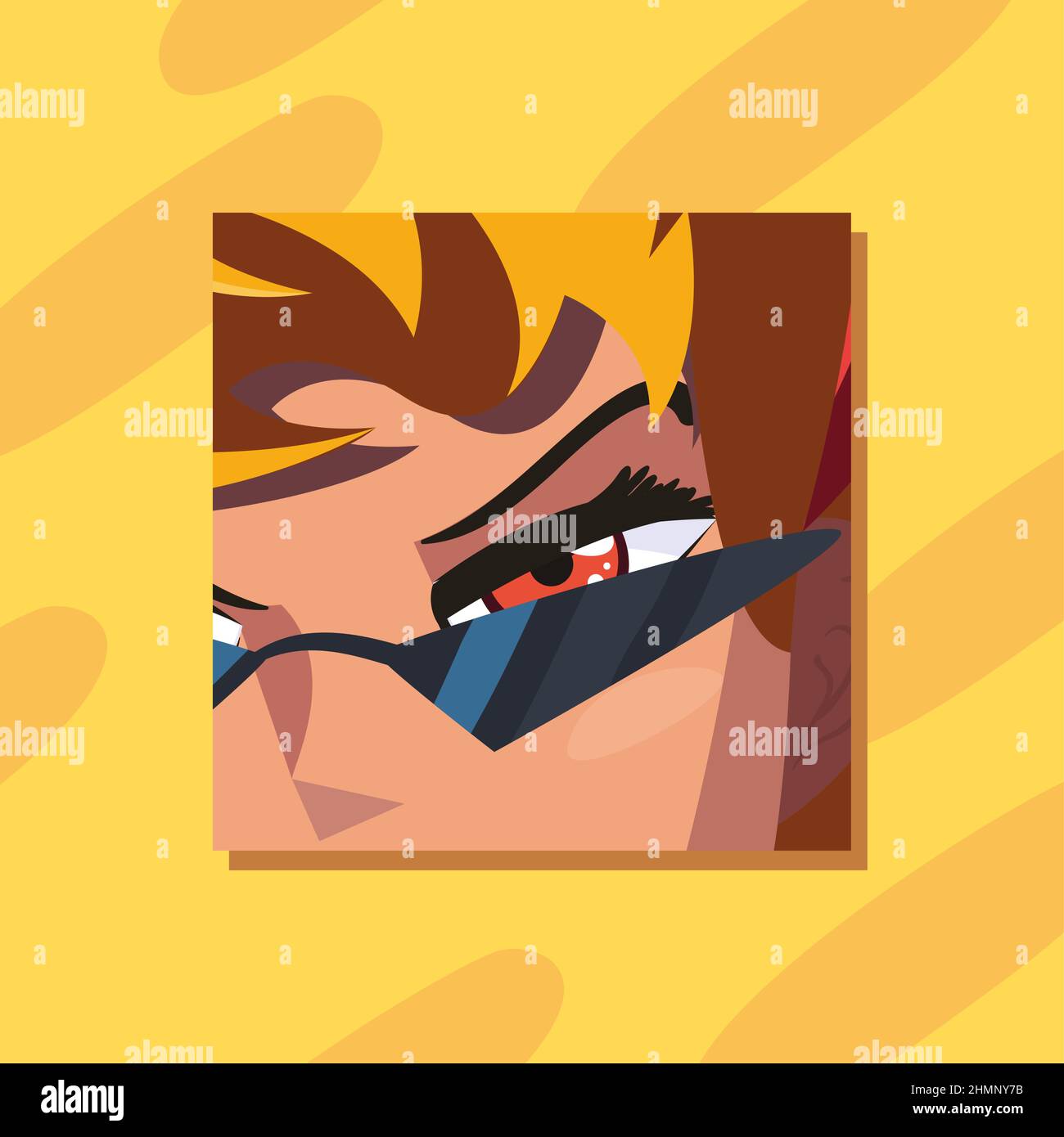 card of anime girl frame Stock Vector Image & Art - Alamy