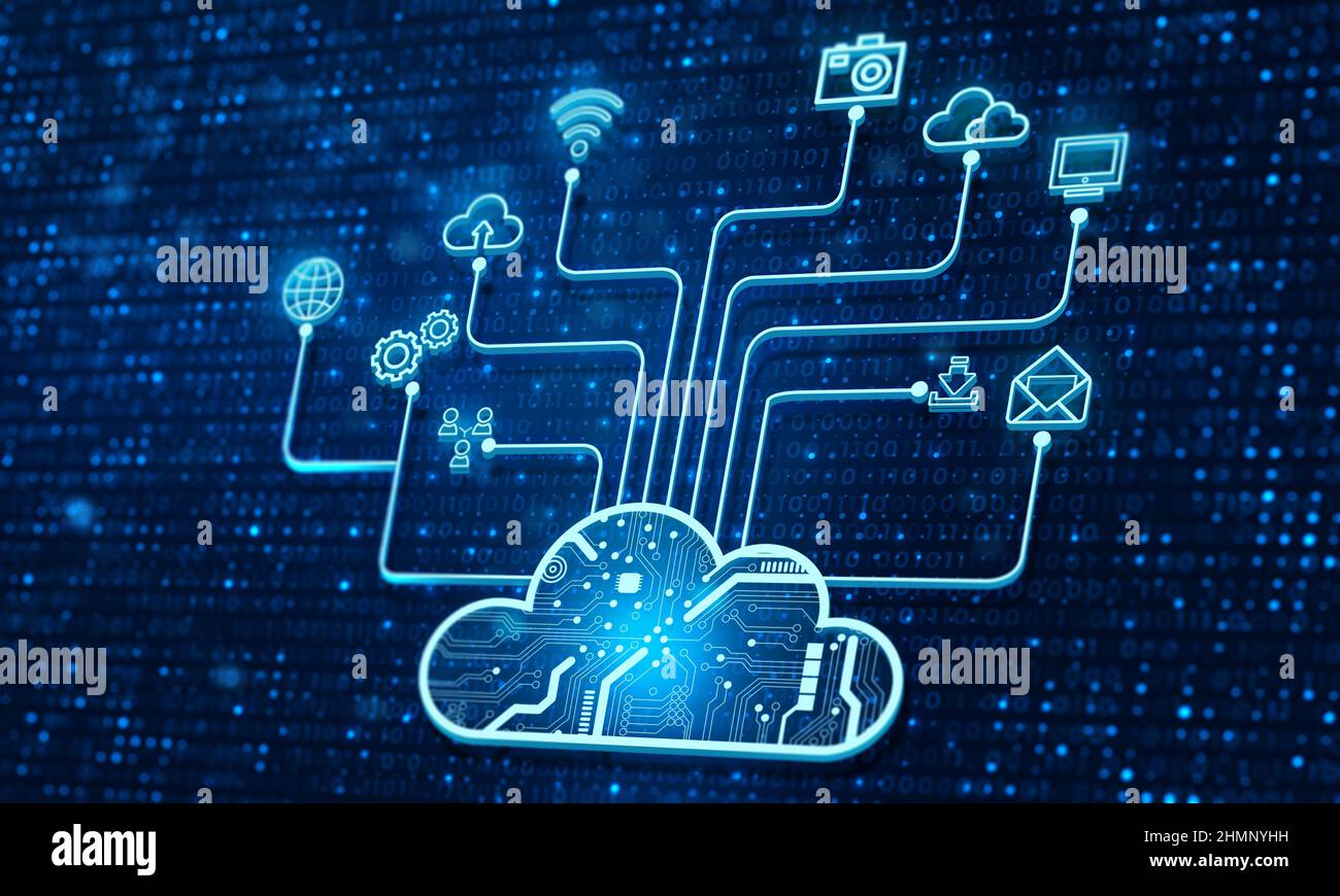 Cloud Computing Technology Internet Storage Network With Technology Background Data Information