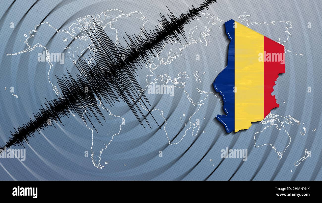 Seismic activity earthquake Chad map Richter scale Stock Photo - Alamy
