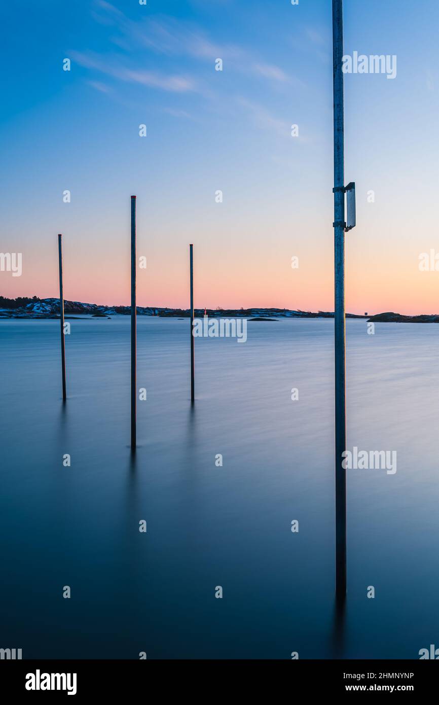 View sunset vertical poles hi-res stock photography and images - Alamy