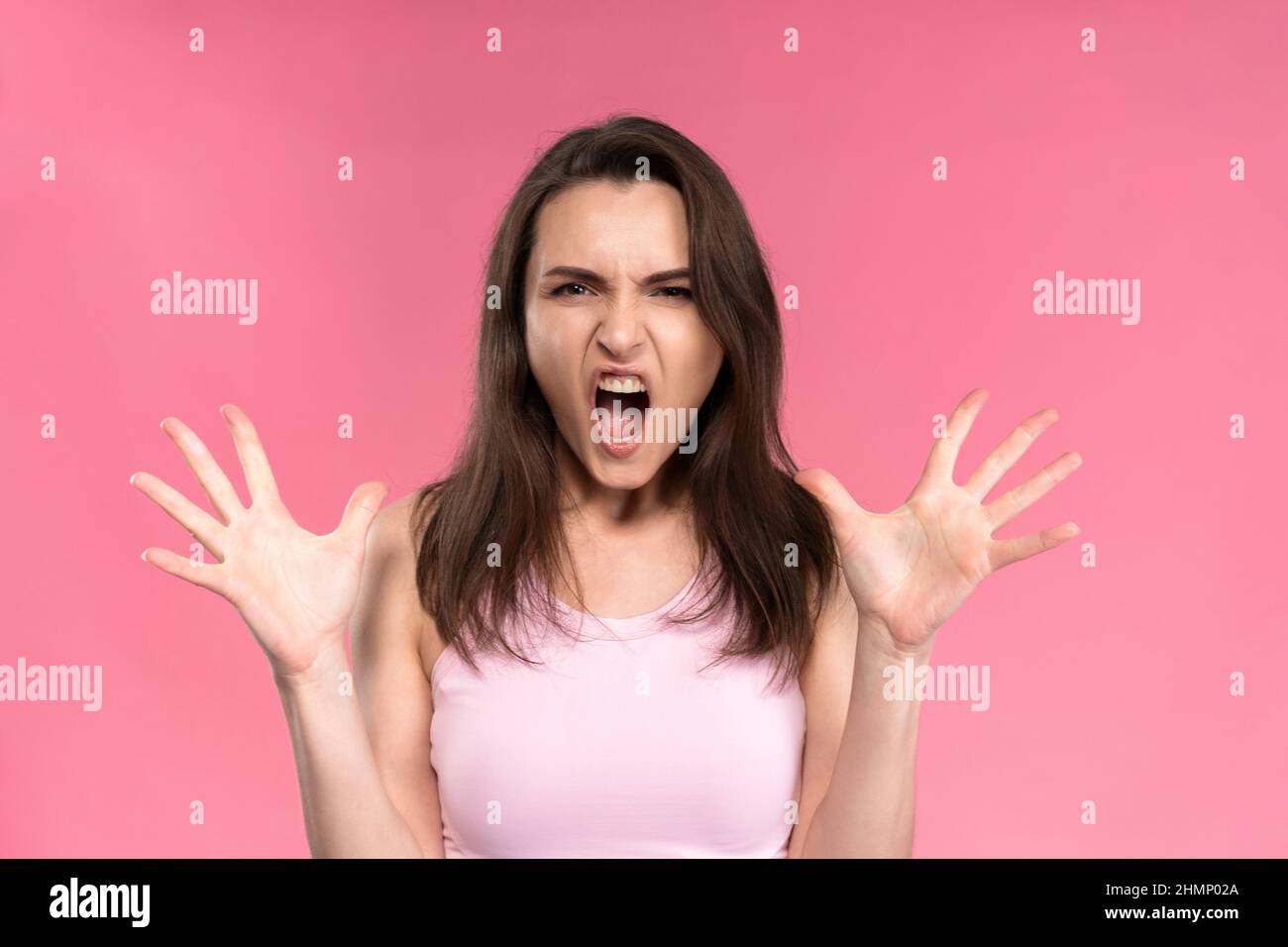 Woman angry open mouth hi-res stock photography and images - Alamy