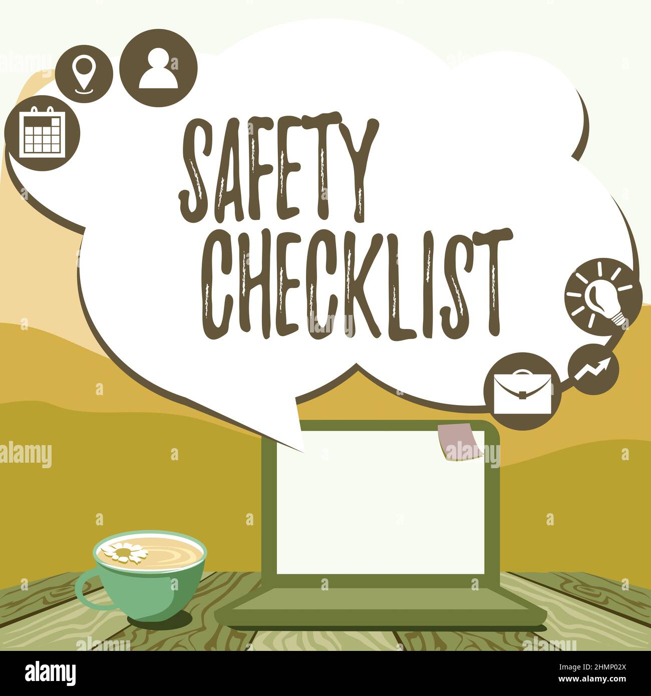 Hand writing sign Safety Checklist. Business idea list of items you ...