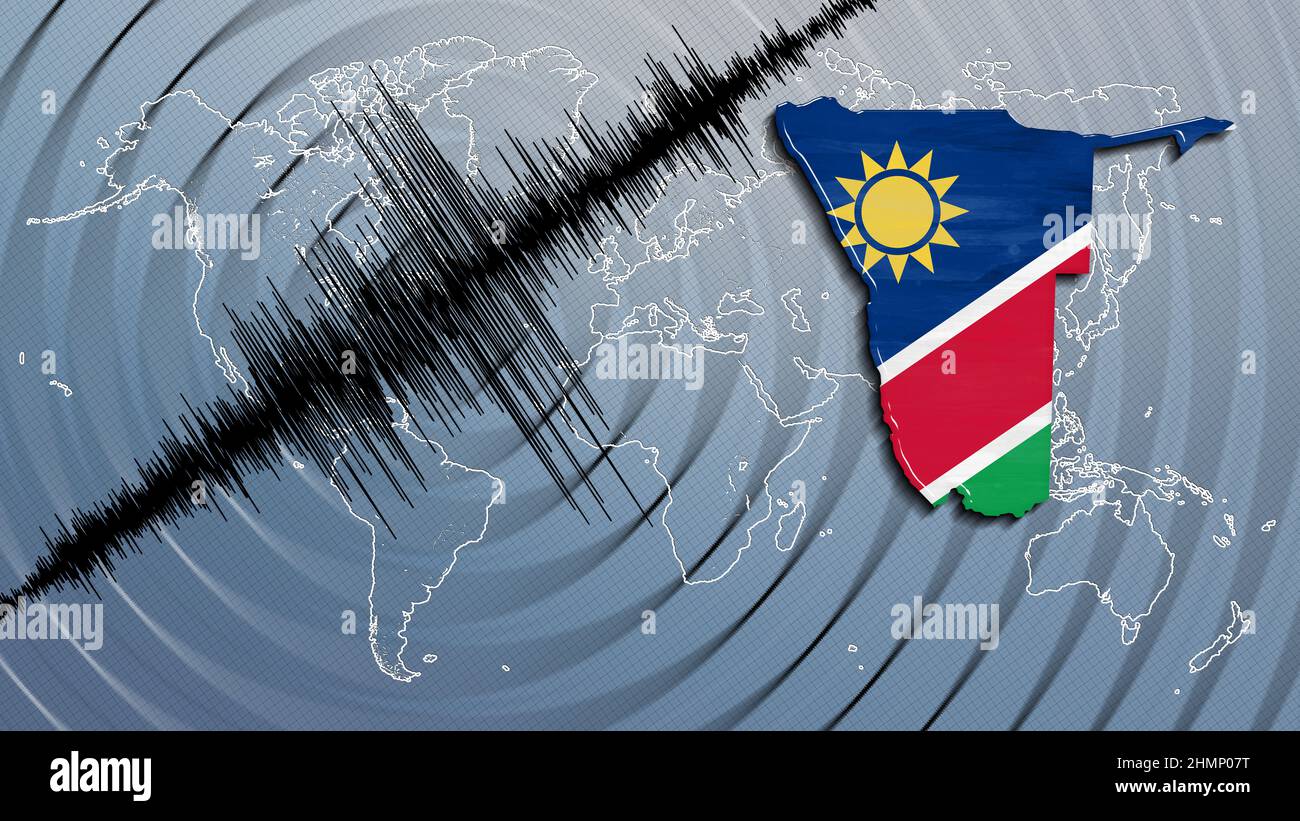 Seismic activity earthquake Namibia map Richter scale Stock Photo - Alamy