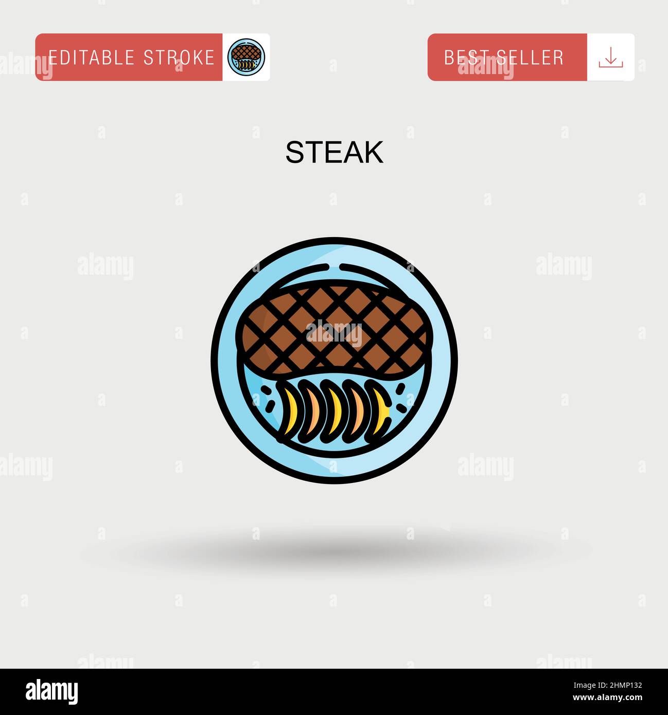 Steak Simple vector icon Stock Vector Image & Art - Alamy