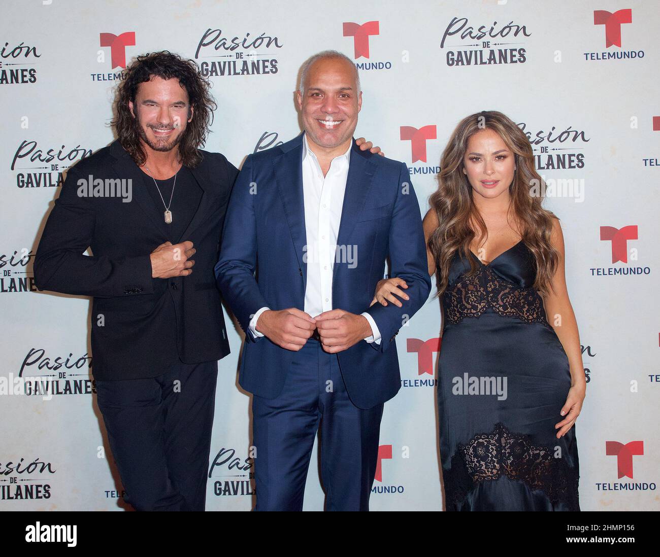 MIAMI, FL-FEB 10: Mario Cimarro, Ronald Day and Danna Garcia walk the ...