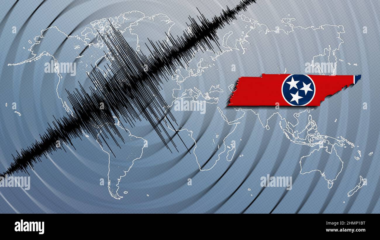 Seismic activity earthquake Tennessee map Richter scale Stock Photo - Alamy