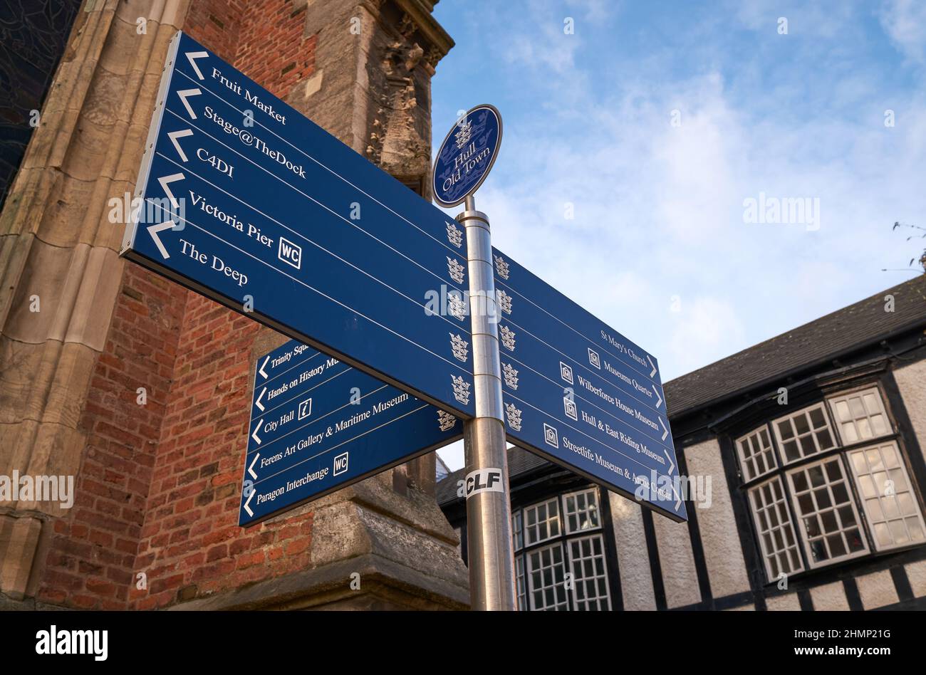 Tourist information sign in Hull city center Stock Photo - Alamy