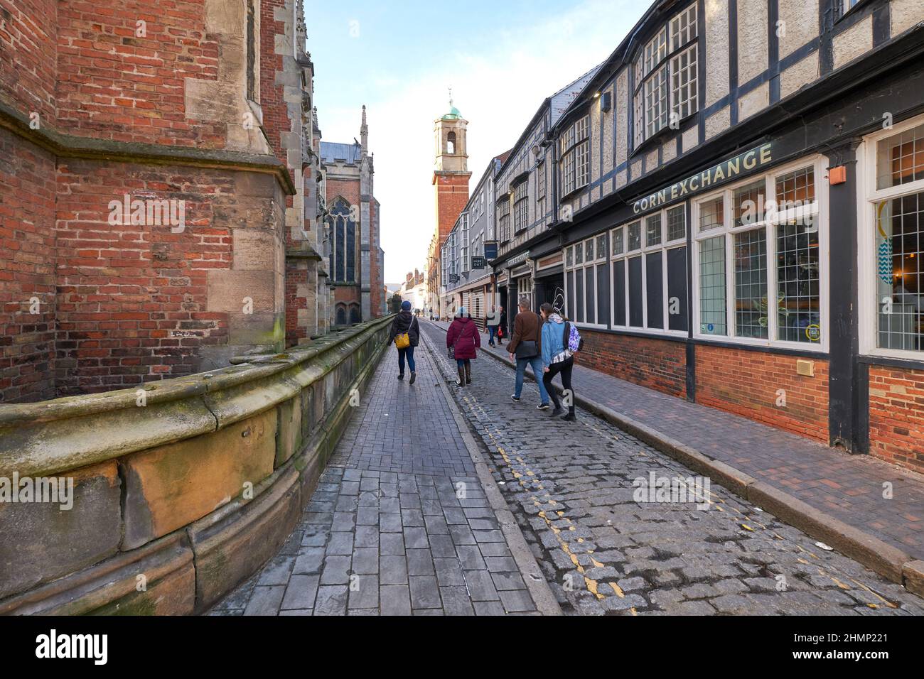 Old narrow city street background Stock Photo - Alamy