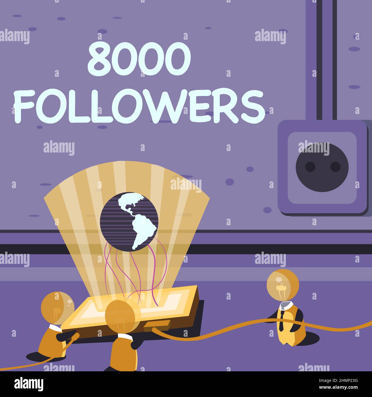 Sign displaying 8000 Followers. Conceptual photo number of individuals ...