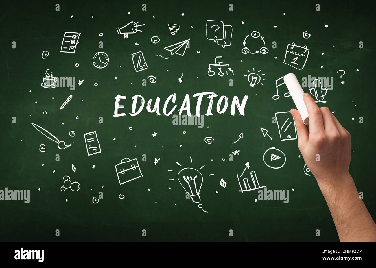 Hand drawing education concept Stock Photo - Alamy