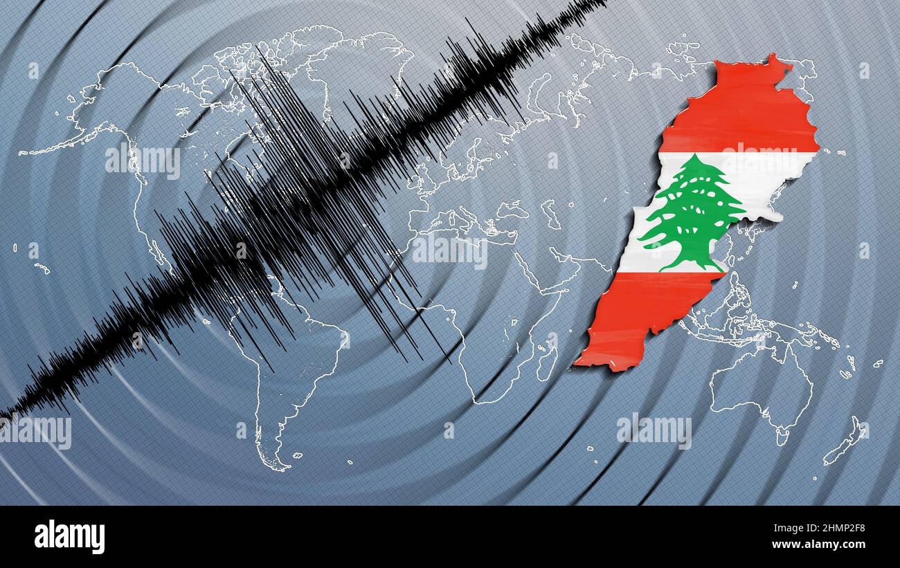 Seismic activity earthquake Lebanon map Richter scale Stock Photo - Alamy
