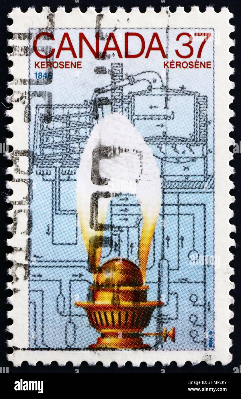 CANADA - CIRCA 1988: a stamp printed in Canada shows kerosene, invented ...