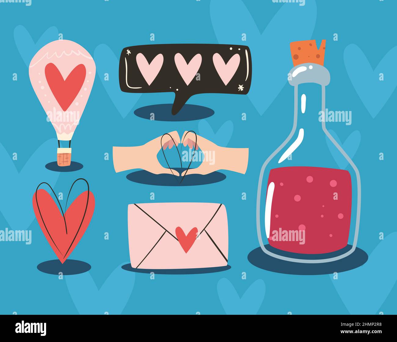 set of love doodle icons Stock Vector Image & Art - Alamy