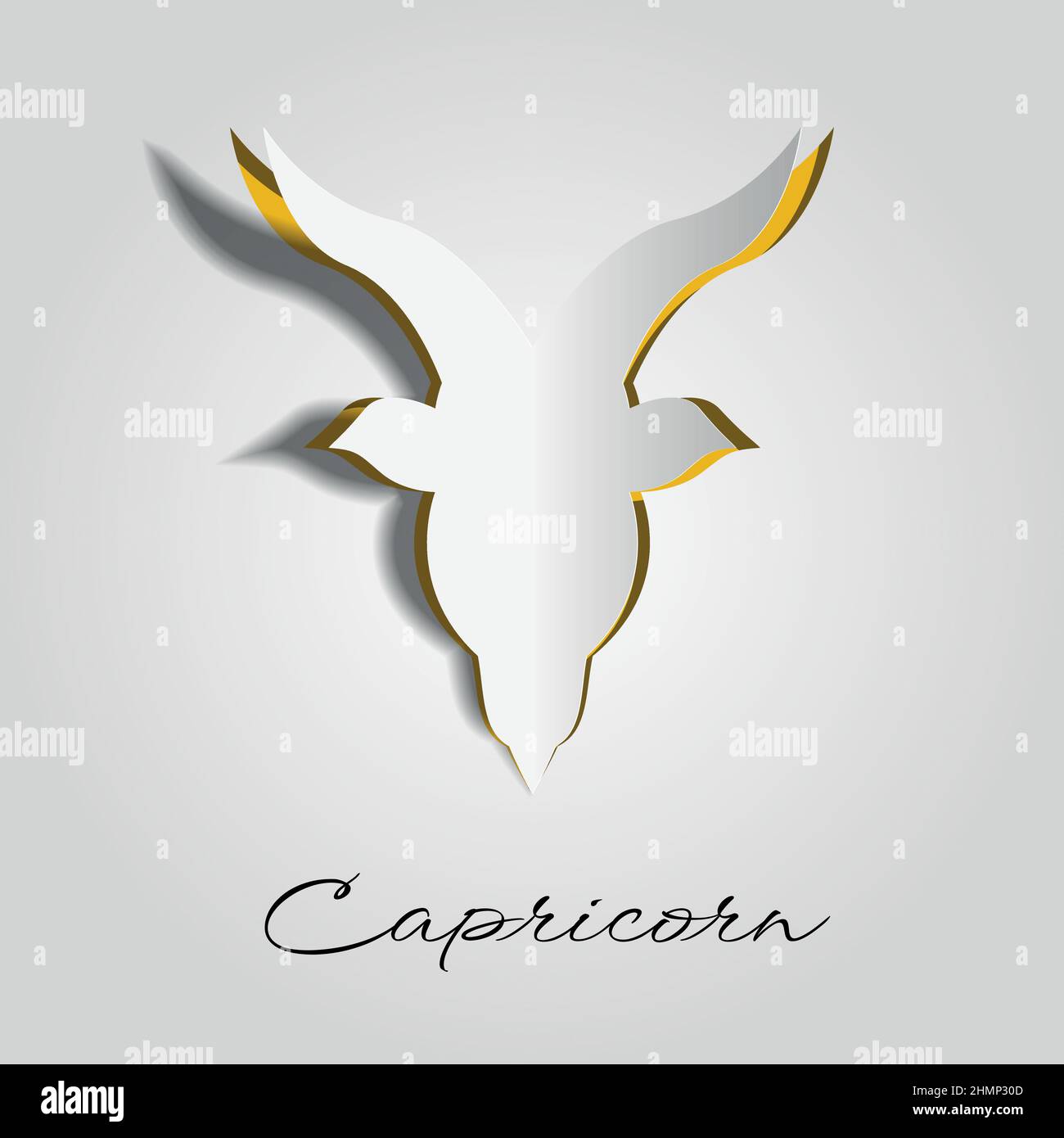 Capricorn, zodiac symbol on cut paper or carved paper Stock Vector ...