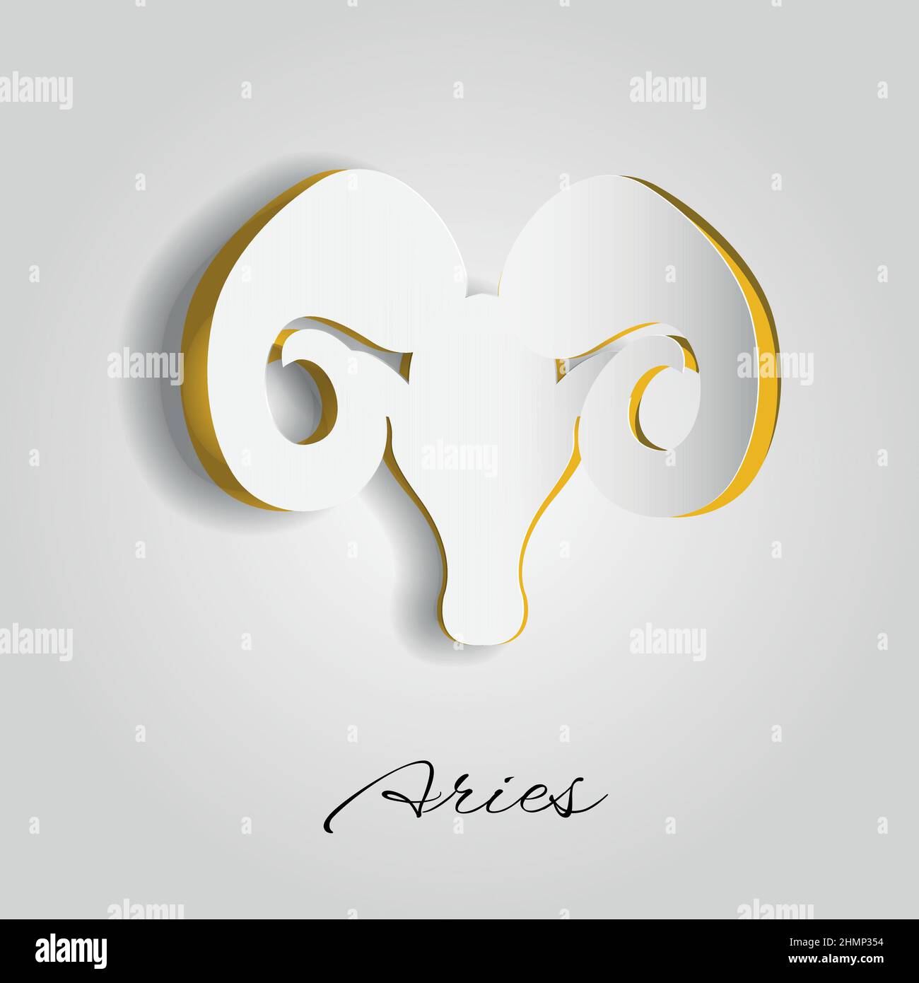 Aries, zodiac symbol on cut paper or carved paper Stock Vector Image ...
