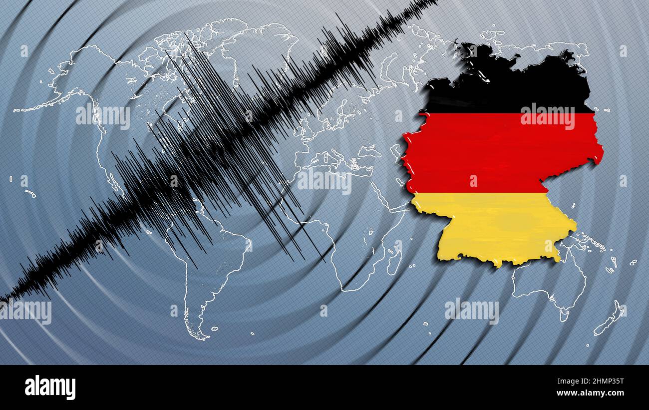 Seismic activity earthquake Germany map Richter scale Stock Photo - Alamy