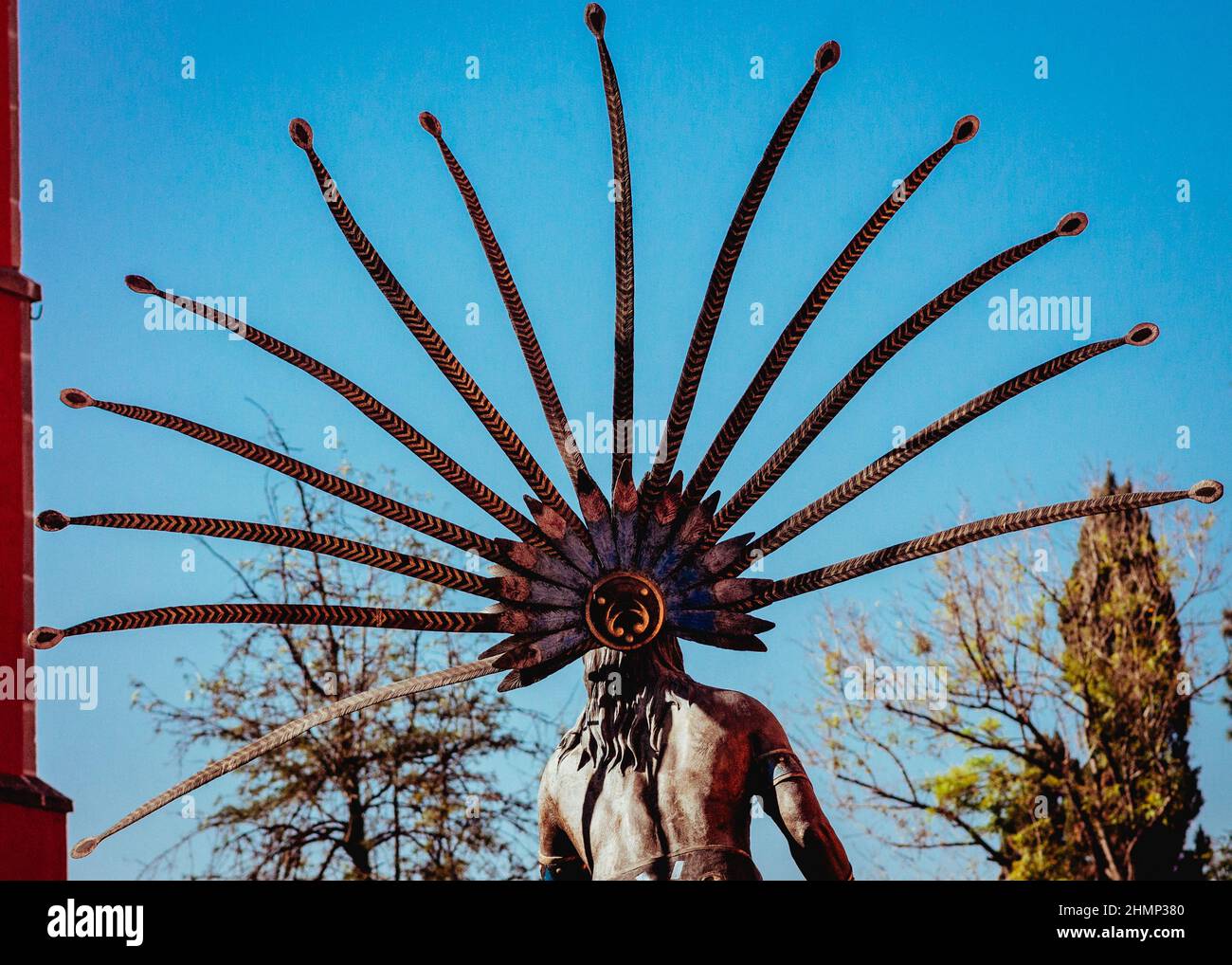 Alamy statue of conchero chichimeca dancer historic centre queretaro ...