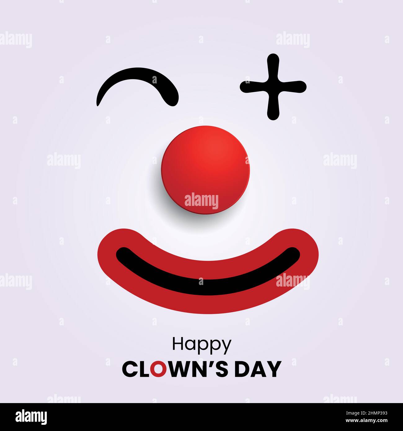 Face of a smiling clown with a big red rubber nose Stock Vector Image ...