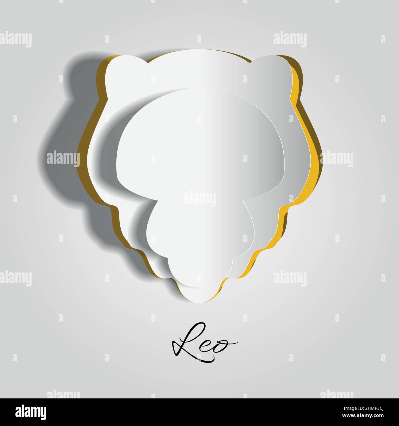 Leo, zodiac symbol on cut paper or carved paper Stock Vector Image ...