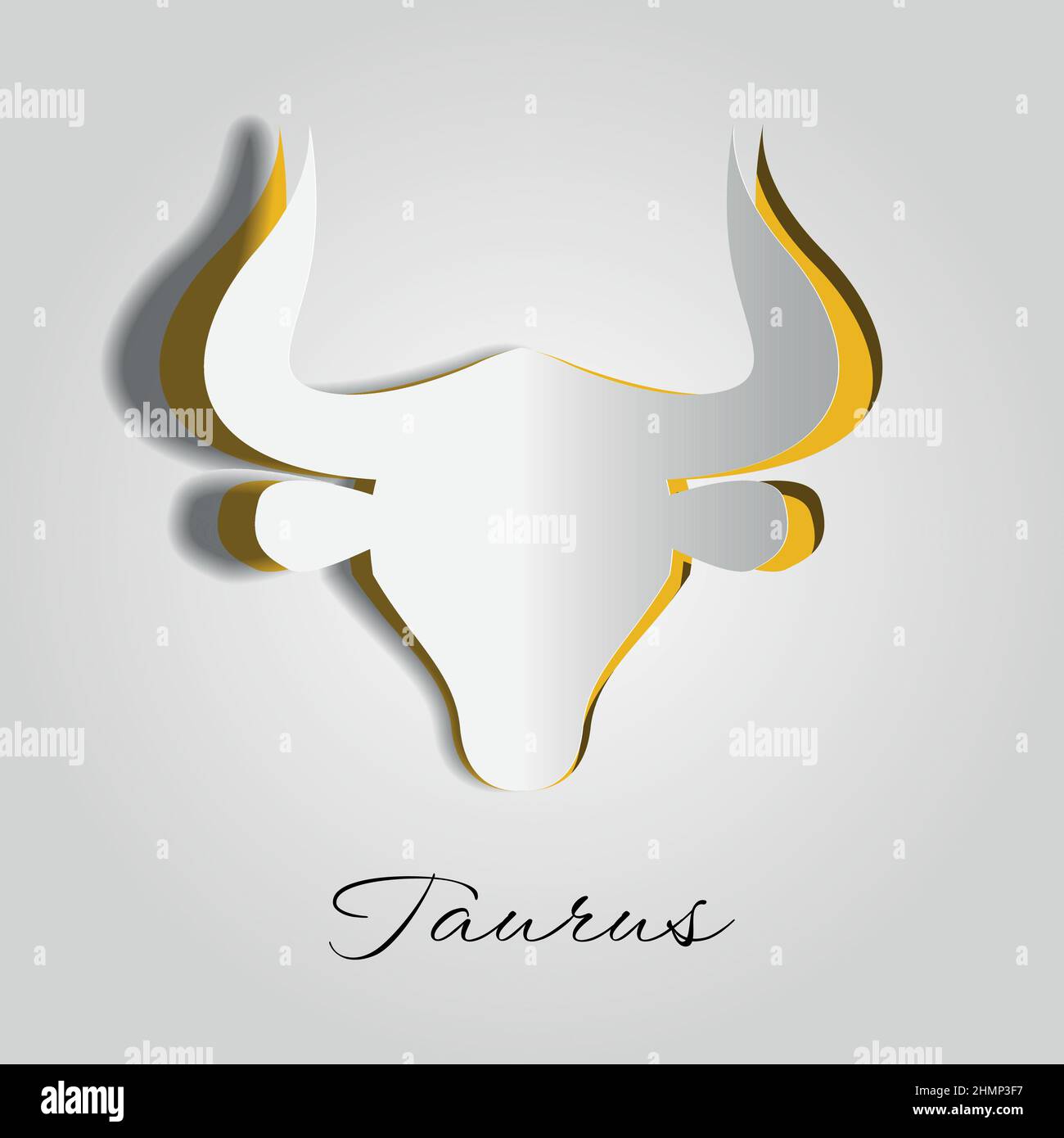 Taurus, zodiac symbol on cut paper or carved paper Stock Vector Image ...
