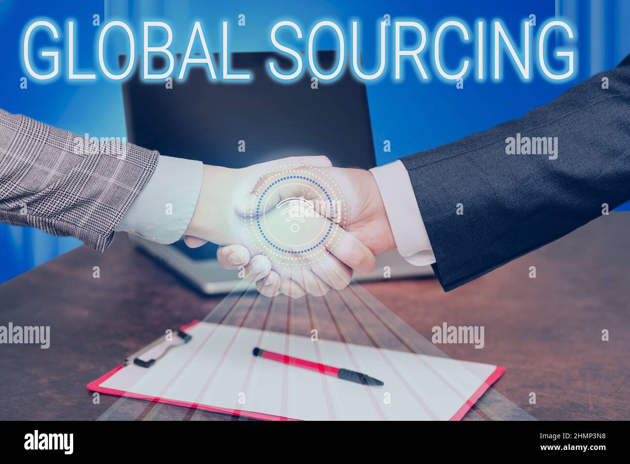 Text caption presenting Global Sourcing. Word Written on practice of ...