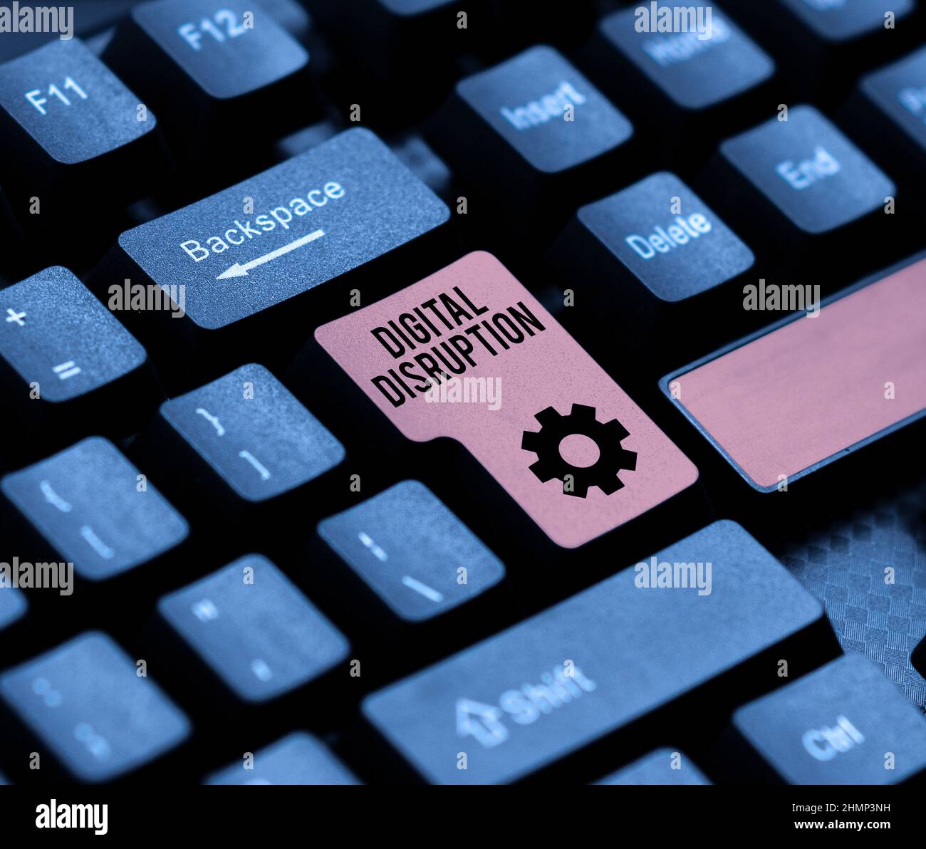 Conceptual display Digital Disruption. Conceptual photo occur when ...